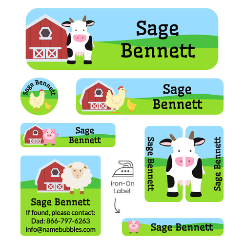 Custom Labels: Farm Animals Sleepaway Camp Labels | Name Bubbles