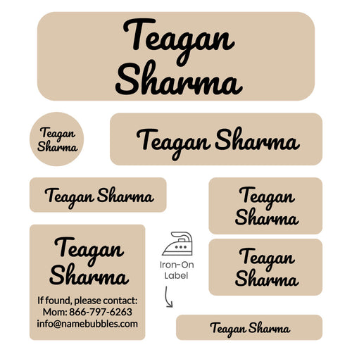 Neutral Color Sleepaway Camp Labels Pack | Name Bubbles