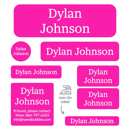 One Color Sleepaway Camp Labels Pack | Name Bubbles