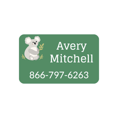 Koala Contact Clothing Labels For Kids | Name Bubbles