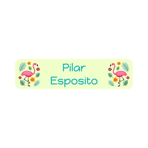 Custom Name Stickers: Flamingo Name Labels | Name Bubbles