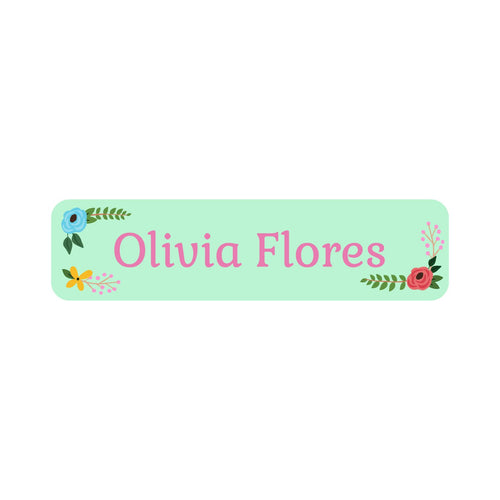 Floral Name Labels For Kids | Name Bubbles