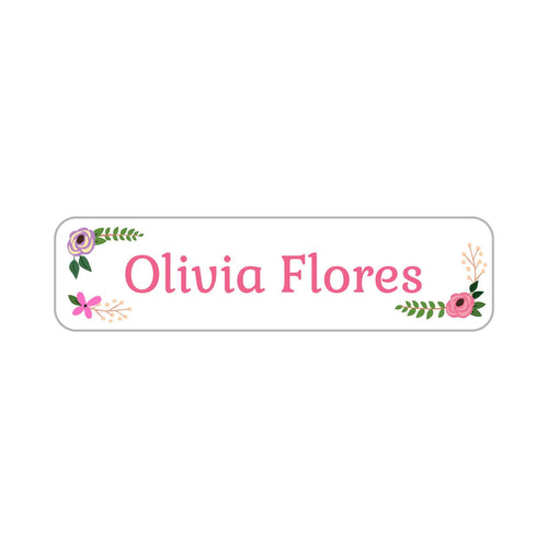 Floral Name Labels For Kids | Name Bubbles
