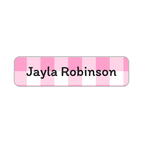 Gingham Name Labels | Name Bubbles