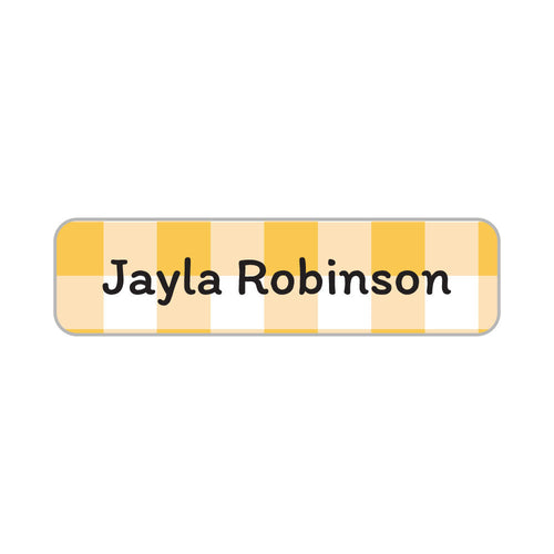 Gingham Name Labels | Name Bubbles