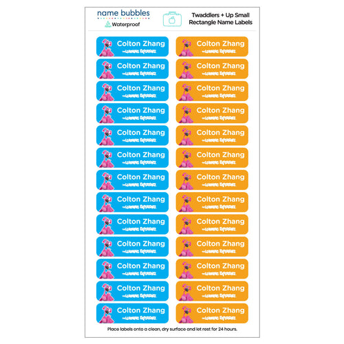 Twaddlers + Up Small Rectangle Name Labels | Name Bubbles