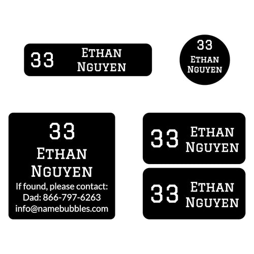 Jersey Sports Labels Pack | Name Bubbles
