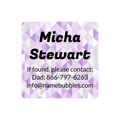 Crystal Prism Contact Labels For Kids | Name Bubbles