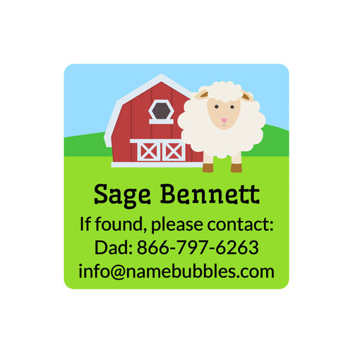 Farm Animals Contact Labels | Name Bubbles