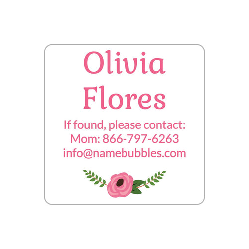 Floral Contact Labels - Information Labels | Name Bubbles