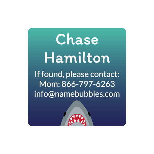 Shark Contact Labels - Information Labels | Name Bubbles