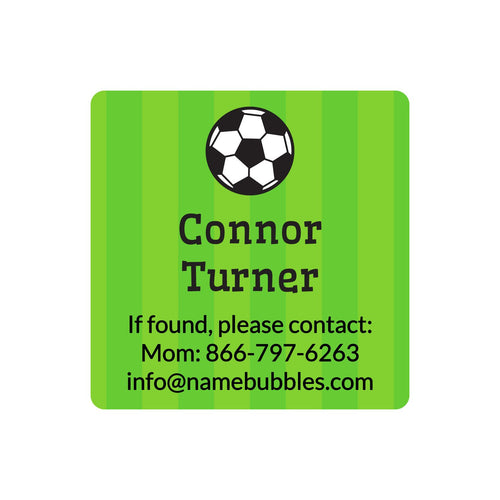 Soccer Contact Labels - Information Labels | Name Bubbles